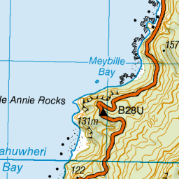 Meybille Bay, West Coast - NZ Topo Map