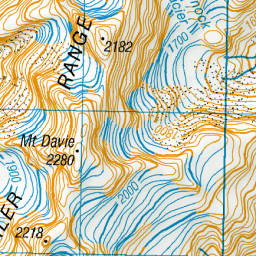 SHALER RANGE, Canterbury - NZ Topo Map