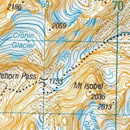 Whitehorn Pass, Canterbury - NZ Topo Map