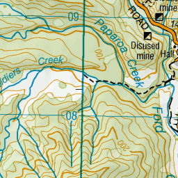 Ford Creek, West Coast - NZ Topo Map
