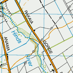 Hinds River North Branch, Canterbury - NZ Topo Map