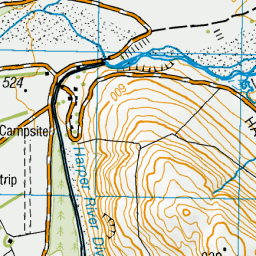 Harper River Diversion, Canterbury - NZ Topo Map