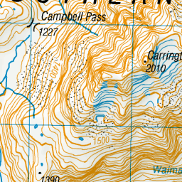 Carrington Peak, Canterbury - NZ Topo Map