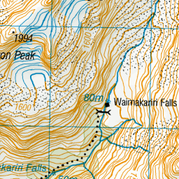 Waimakariri Falls, Canterbury - NZ Topo Map