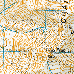 Porter Heights Skifield, Canterbury - NZ Topo Map