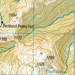 Buckland Peaks Hut, West Coast - NZ Topo Map