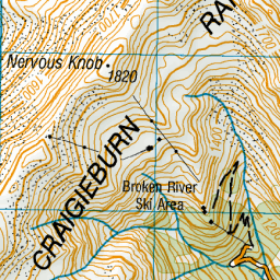 CRAIGIEBURN RANGE, Canterbury - NZ Topo Map