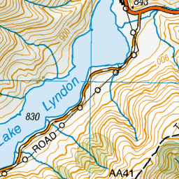 Lake Lyndon, Canterbury - NZ Topo Map