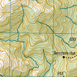 Benmore Hut, Canterbury - NZ Topo Map