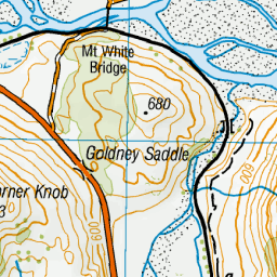 Mount White Bridge, Canterbury - NZ Topo Map