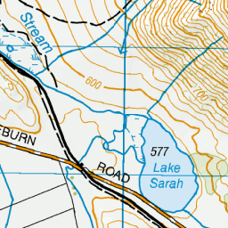Lake Sarah, Canterbury - NZ Topo Map