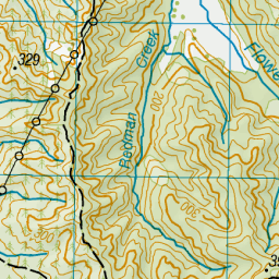Redman Creek, West Coast - NZ Topo Map
