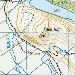 Lake Letitia, Canterbury - NZ Topo Map