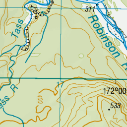 Robinson River, West Coast - NZ Topo Map