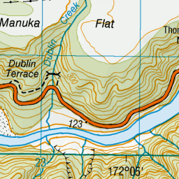 Manuka Flat, West Coast - NZ Topo Map