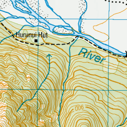 Hurunui Hut, Canterbury - NZ Topo Map
