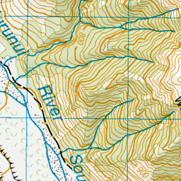 Hurunui River South Branch, Canterbury - NZ Topo Map