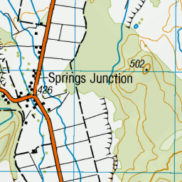 Springs Junction, West Coast - NZ Topo Map