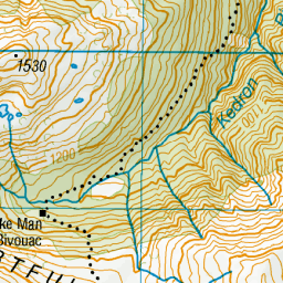 Lake Man Bivouac, Canterbury - NZ Topo Map