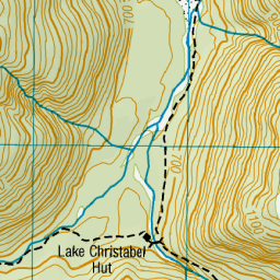 Lake Christabel Hut, West Coast - NZ Topo Map