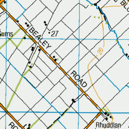 Rhuddlan, Canterbury - NZ Topo Map