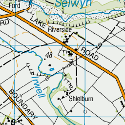 Irwell River, Canterbury - NZ Topo Map