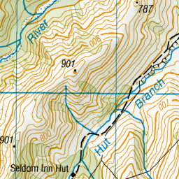 Seldom Inn Hut, Canterbury - NZ Topo Map