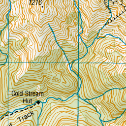 Cold Stream Hut, Canterbury - NZ Topo Map