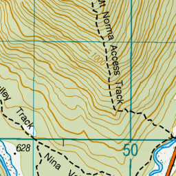 Nina River, Canterbury - NZ Topo Map