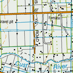 Cust River, Canterbury - NZ Topo Map