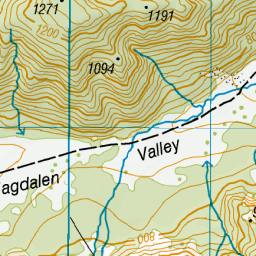 Magdalen Valley, Canterbury - NZ Topo Map