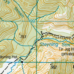 Steyning Hut, Canterbury - NZ Topo Map