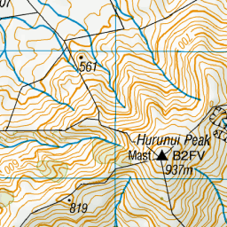 Hurunui Peak, Canterbury - NZ Topo Map