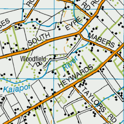 Kaiapoi River, Canterbury - NZ Topo Map