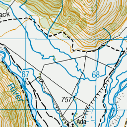 Ada River, Canterbury - NZ Topo Map