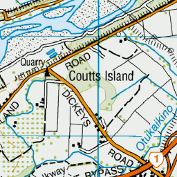 Coutts Island, Canterbury - NZ Topo Map