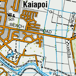 Kaiapoi River, Canterbury - NZ Topo Map