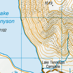 Lake Tennyson, Canterbury - NZ Topo Map