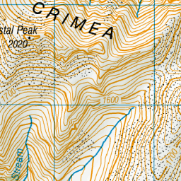 Crystal Peak, Canterbury - NZ Topo Map