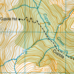 Cupola Basin Hut, Tasman - NZ Topo Map