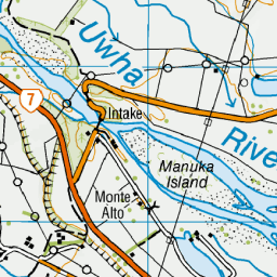 Manuka Island, Canterbury - NZ Topo Map