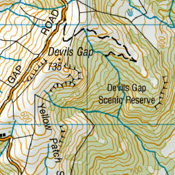 Devils Gap Reserve, Canterbury - NZ Topo Map