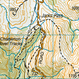 Jacks Pass, Canterbury - NZ Topo Map