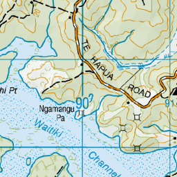 Waitiki Channel, Northland - NZ Topo Map