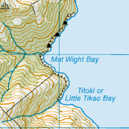 Titoki or Little Tikao Bay, Canterbury - NZ Topo Map