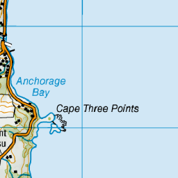 Cape Three Points, Canterbury - NZ Topo Map