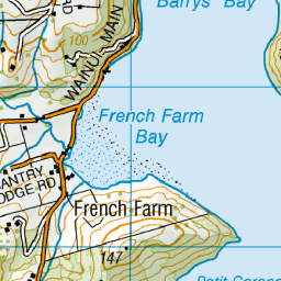 French Farm Bay, Canterbury - NZ Topo Map