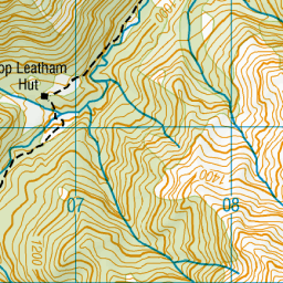 Top Leatham Hut, Marlborough - NZ Topo Map