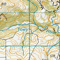 Towy River, Canterbury - NZ Topo Map