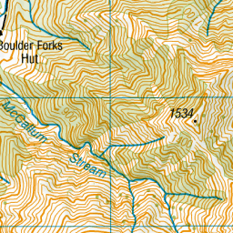 Boulder Forks Hut, Marlborough - NZ Topo Map